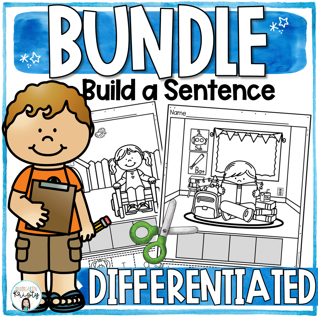 Differentiated Cut & Paste Sentences - Kindergarten Kristy